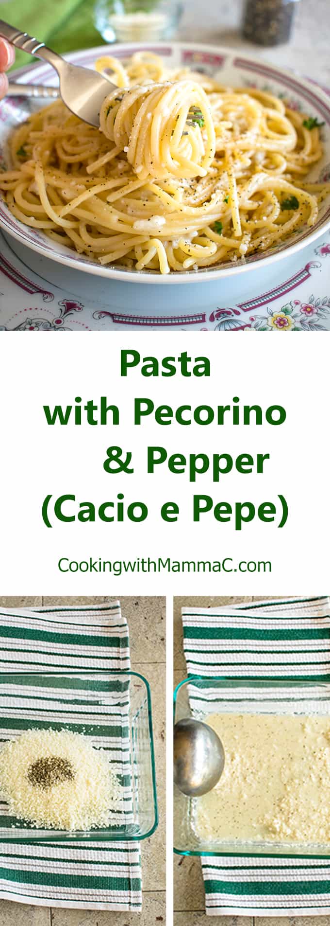 Pasta with Pecorino and Pepper (Cacio e Pepe) - Cooking with Mamma C