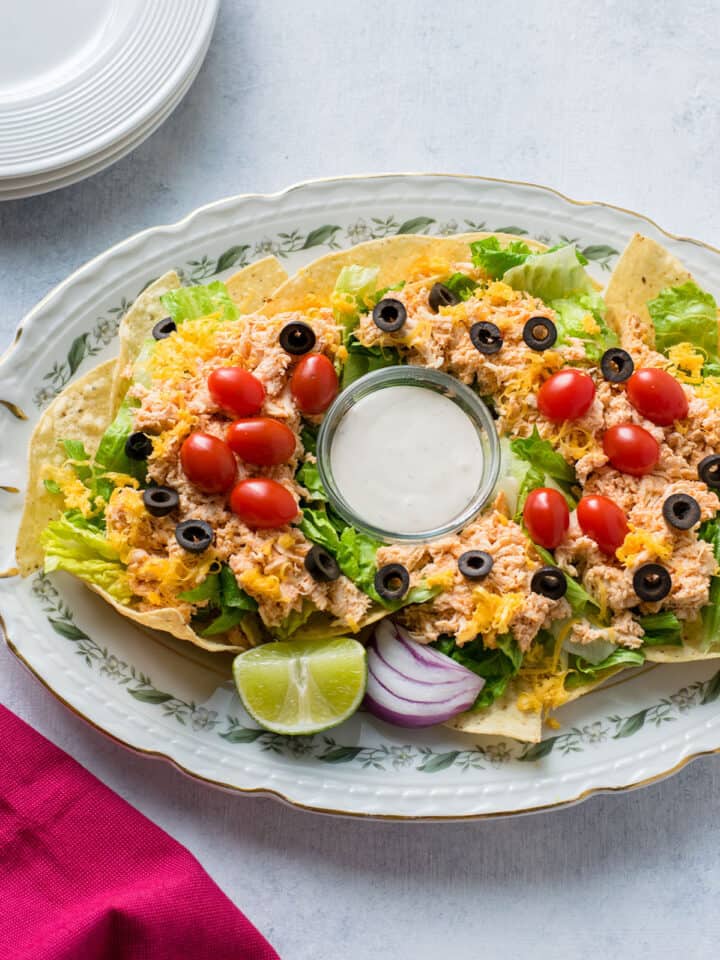 Buffalo Chicken Nacho Salad (Crockpot) - Cooking with Mamma C