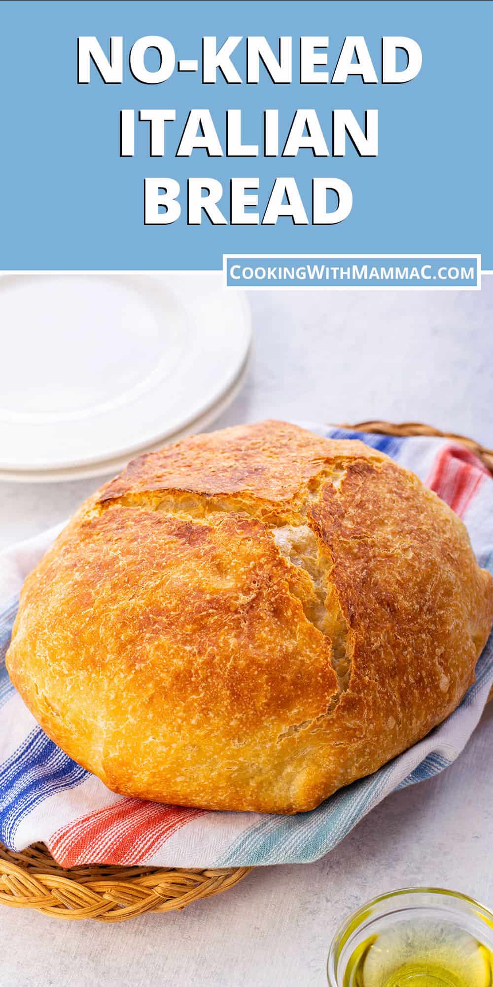 No-Knead Italian Bread (Dutch Oven) - Cooking with Mamma C